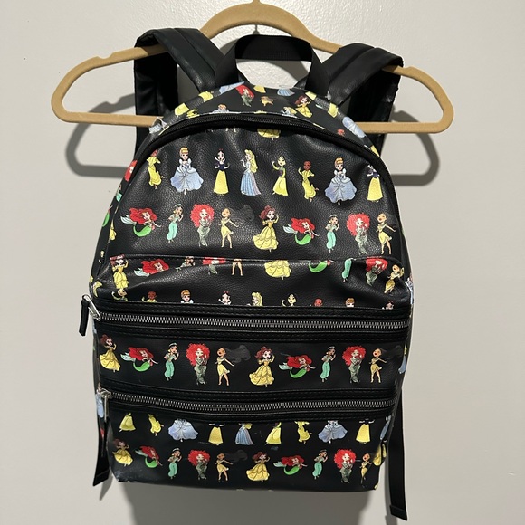 Disney | Bags | Disney Black Faux Leather Disney Princesses 6 Full Size ...